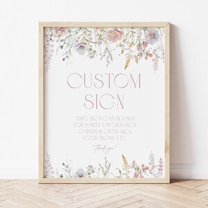 Boho Wildflower Custom Sign Fully Editable Custom Sign Wildflower ...