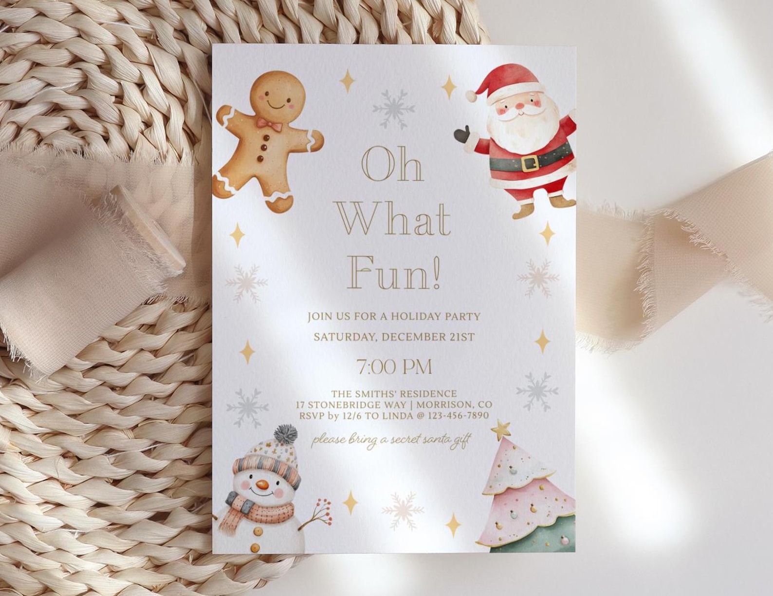 Oh What Fun Christmas Party Invitation Oh What Fun Xmas Party Invite Oh ...