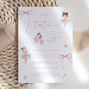 Tutu Cute Birthday Invitation Girl 2nd Birthday Invitation Ballerina ...