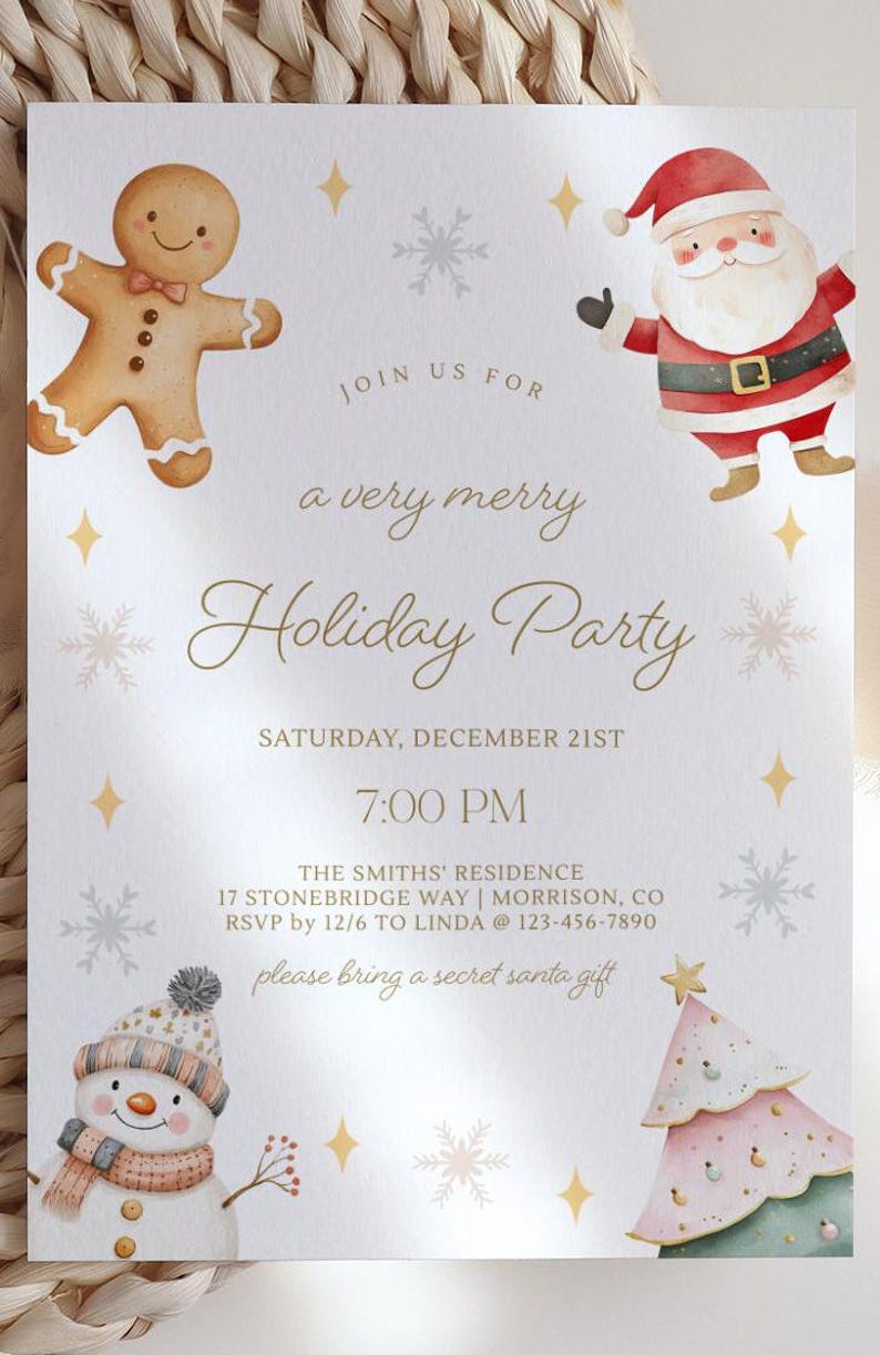 Cute Holiday Party Invitation Cute Holiday Party Invite Xmas Party ...