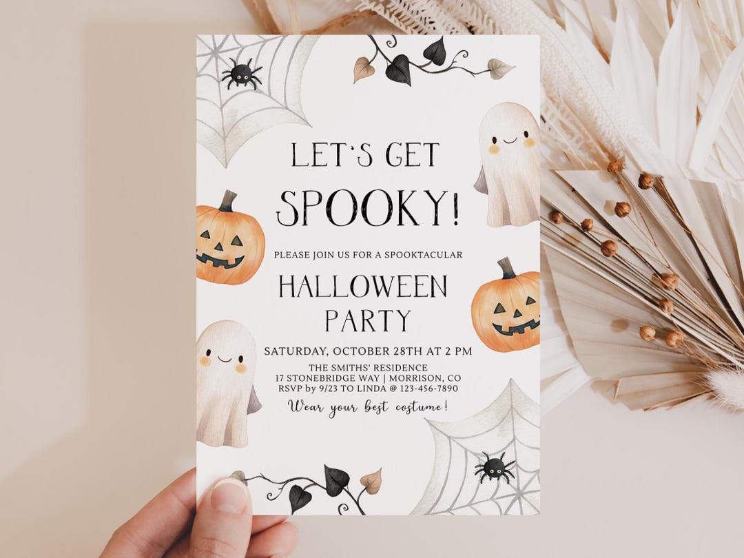 Let's Get Spooky Invitation Halloween Party Invitation Digital ...