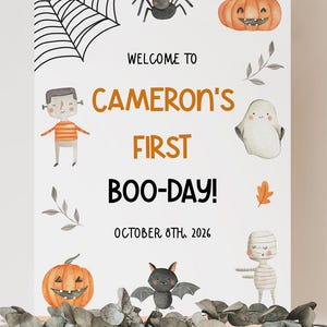 Halloween First Birthday Welcome Sign Halloween Birthday Sign Halloween ...