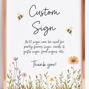 Cute Bee Custom Sign Bee Party Sign Bee Baby Shower Custom Sign Bee ...