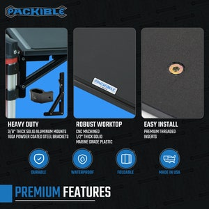 HDPE Folding Side Table Kit - Milwaukee Packout Compatible - Solid ...