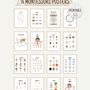 16 Montessori Educational Posters - Toddler and Preschool Printable for ...