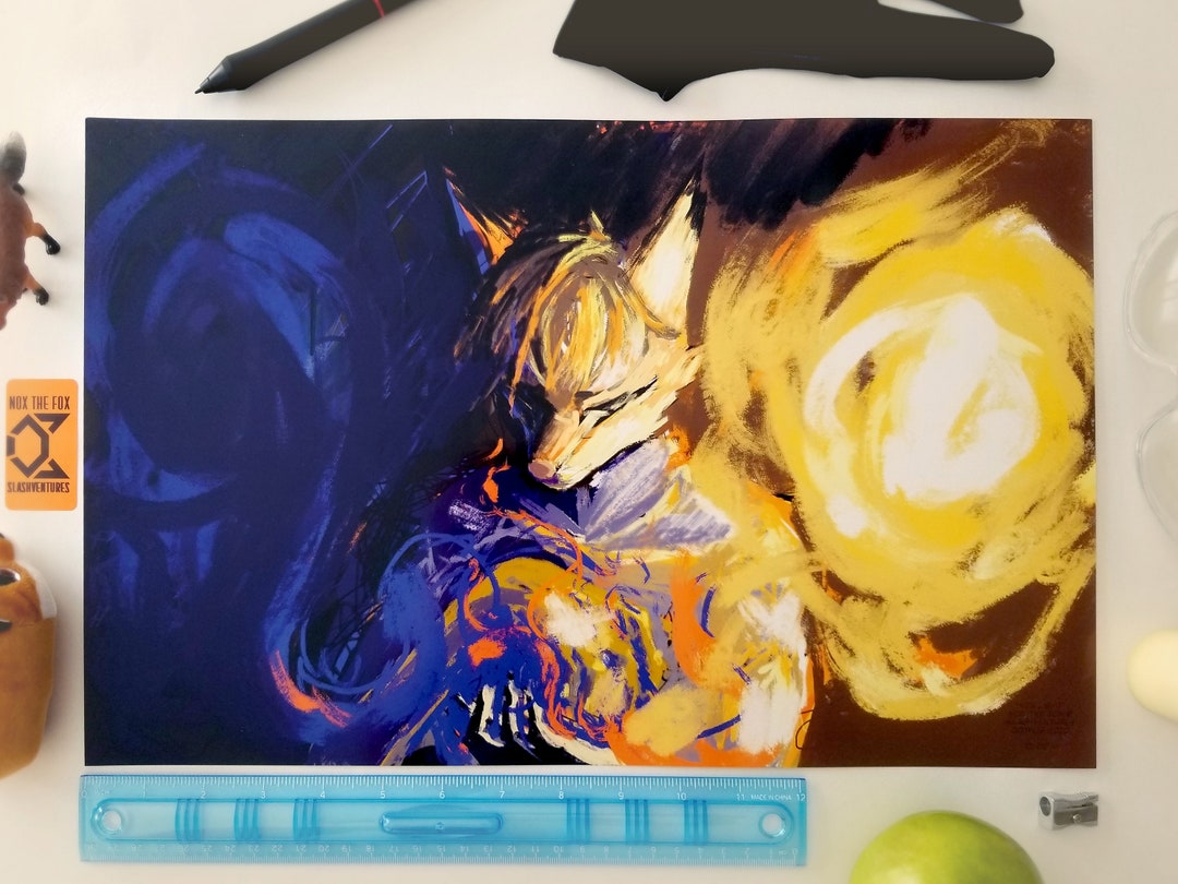 Abstract Fox Art Free Shipping, 11x17 Fox Poster, Digital Fox Art, Fox ...