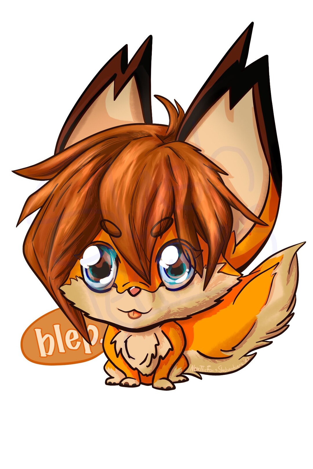 Fox Sticker Nox the Fox Chibi, Free Fast USA Shipping, 3” Tall Shape ...