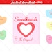 Valentines Candy Conversation Hearts PNG Bundle - Etsy