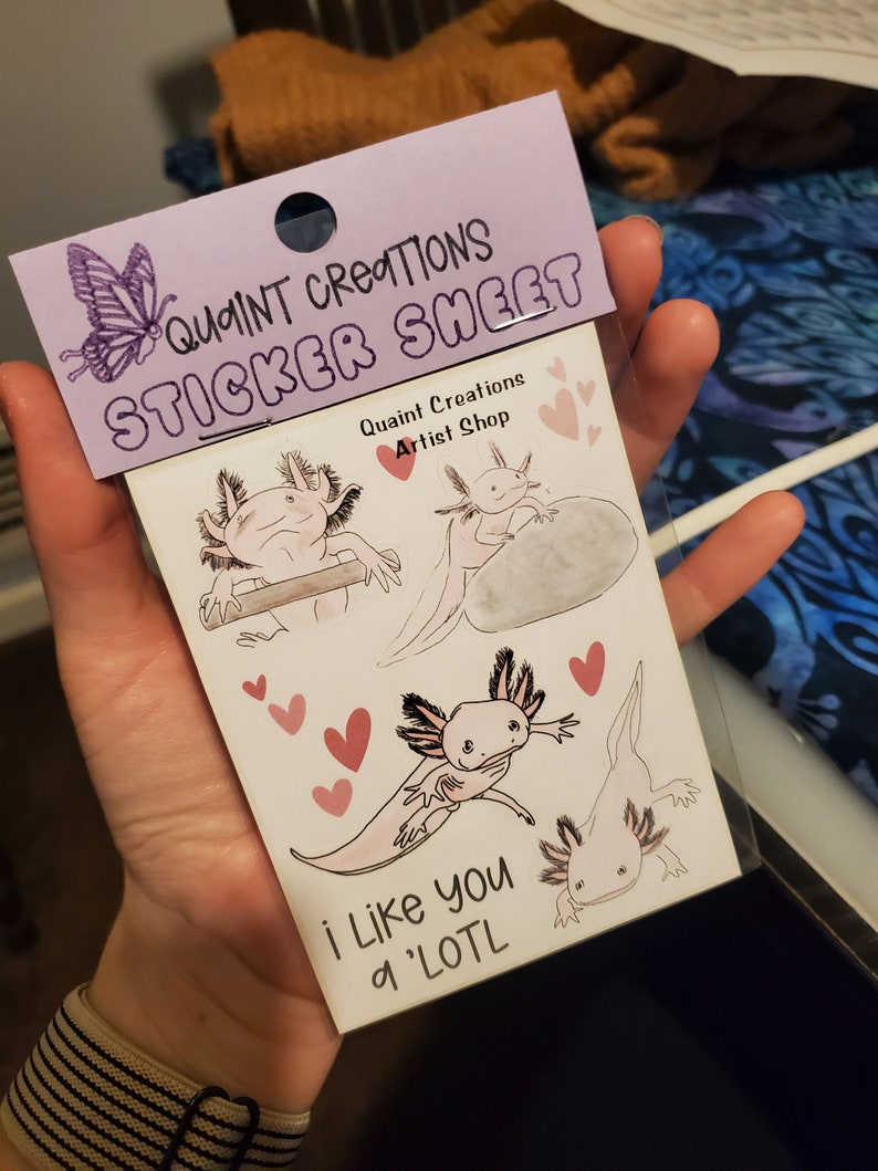 Sticker Sheet Axolotl Hippo Fish Manatee Animal Stickers - Etsy