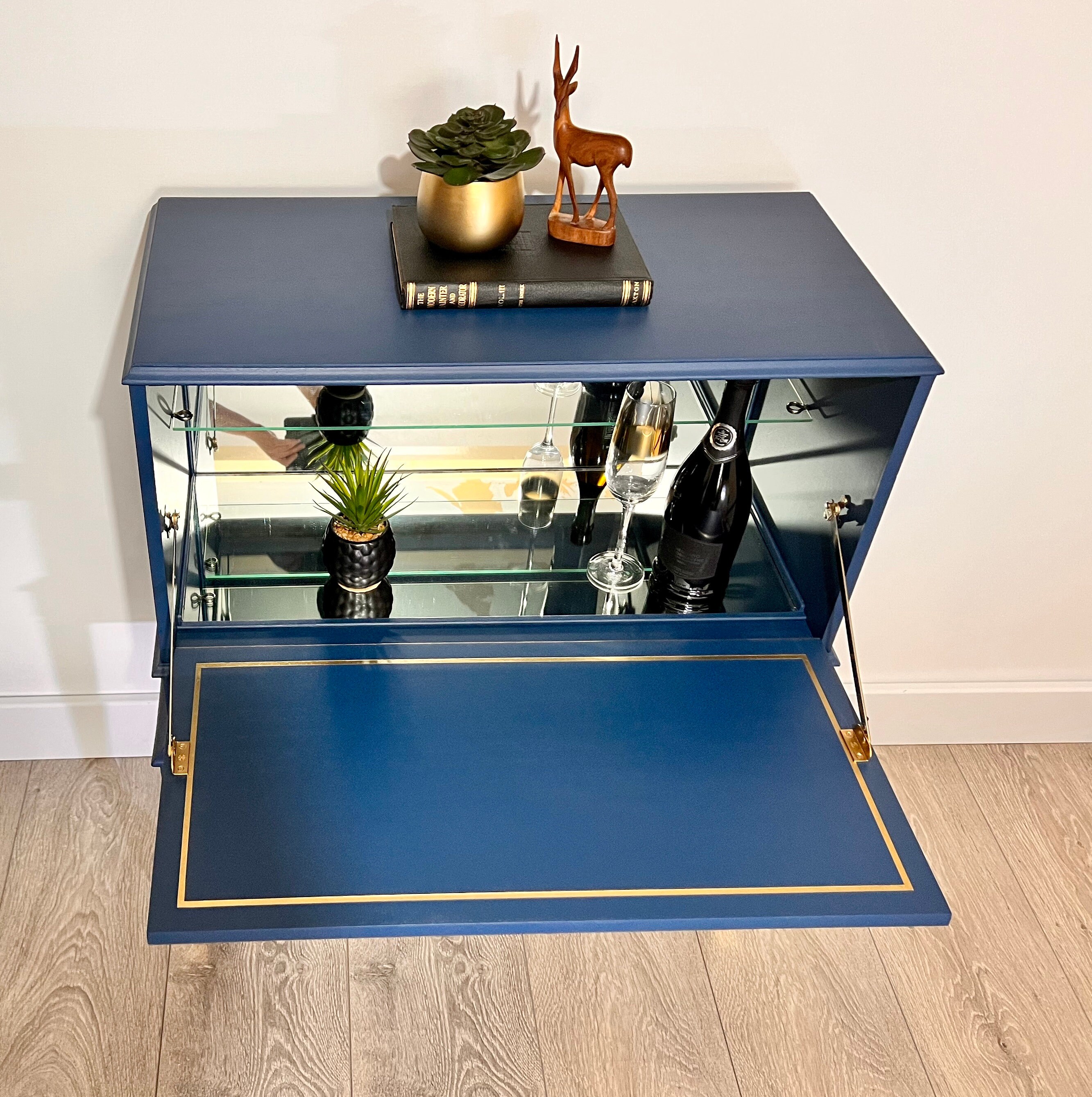 Cocktail Cabinet, Drinks Sideboard, Record Unit, Gin Bar, Gold ...
