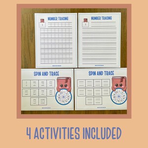 Counting Numbers 1-10 Spin and Trace / Preschool Printables for Math ...