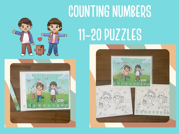 Counting Numbers 11-20 Coloring Page and Puzzles / Preschool - Etsy