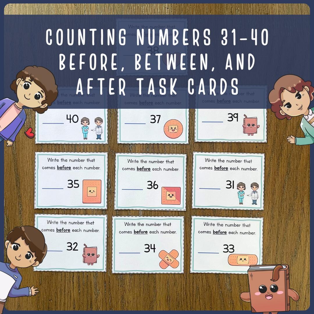 Contare i numeri 31-40 Prima, tra e dopo le schede attività ...