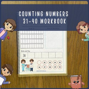 Counting Numbers 31-40 Workbook / Preschool Printables for Busy Books ...