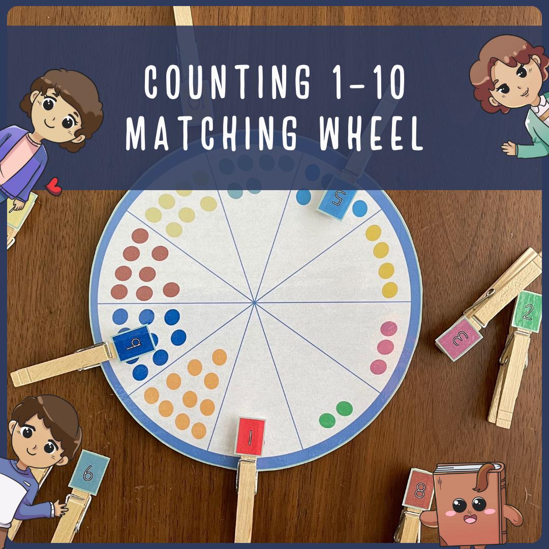 Counting Numbers 1-10 Matching Wheel / Preschool Printables for Busy ...