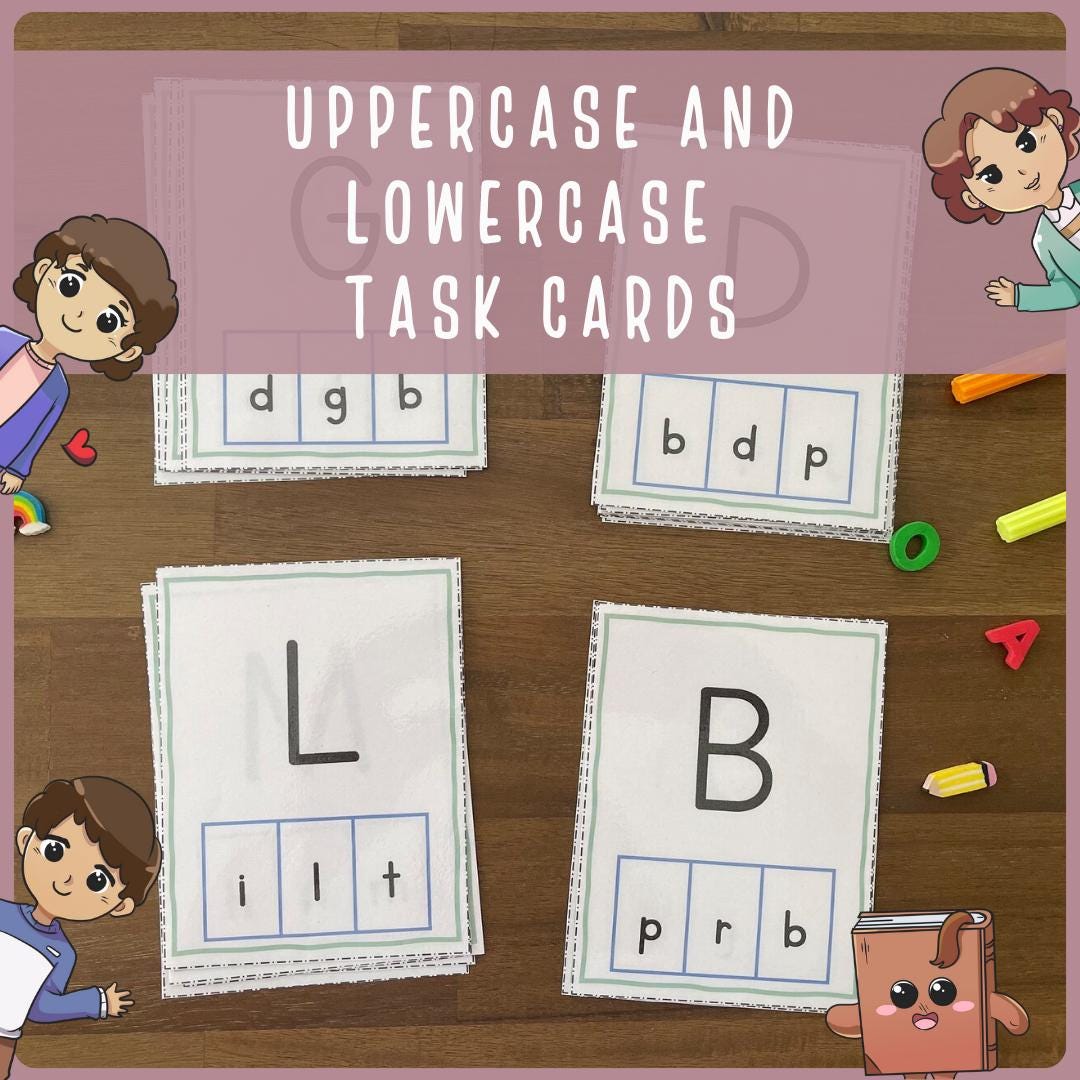 Uppercase and Lowercase Task Cards / Interactive / Preschool Printables ...