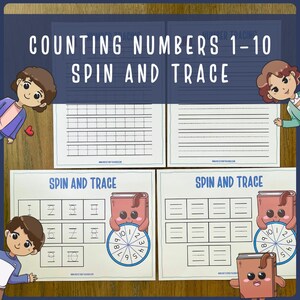 Counting Numbers 1-10 Spin and Trace / Preschool Printables for Math ...