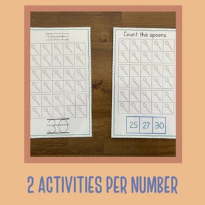 Counting Numbers 21-30 Flashcards and Task Cards / Preschool Printables ...
