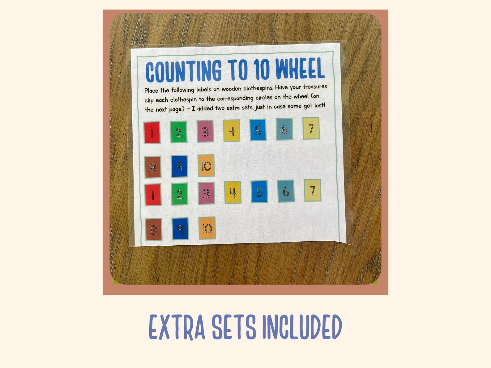 Counting Numbers 1-10 Matching Wheel / Preschool Printables for Busy ...