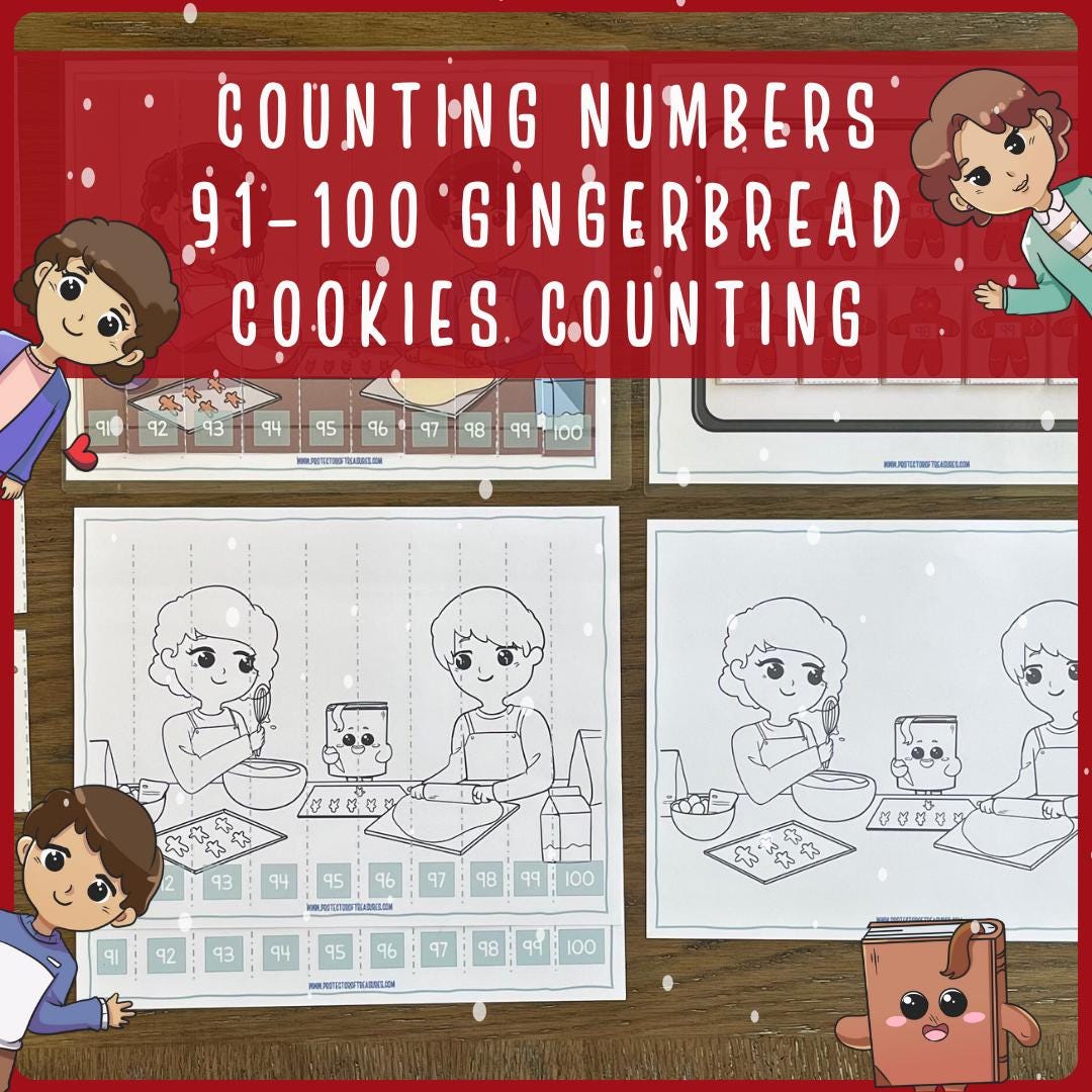 Christmas Activities / Counting Numbers 91-100 / Homeschool Winter ...
