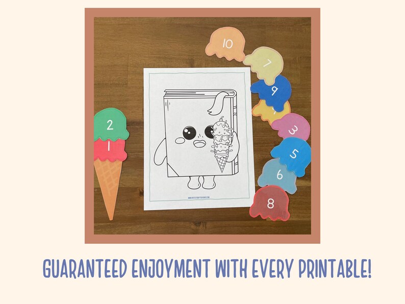 Counting Numbers 1-10 Ice Cream Activity / Great for Homeschool ...