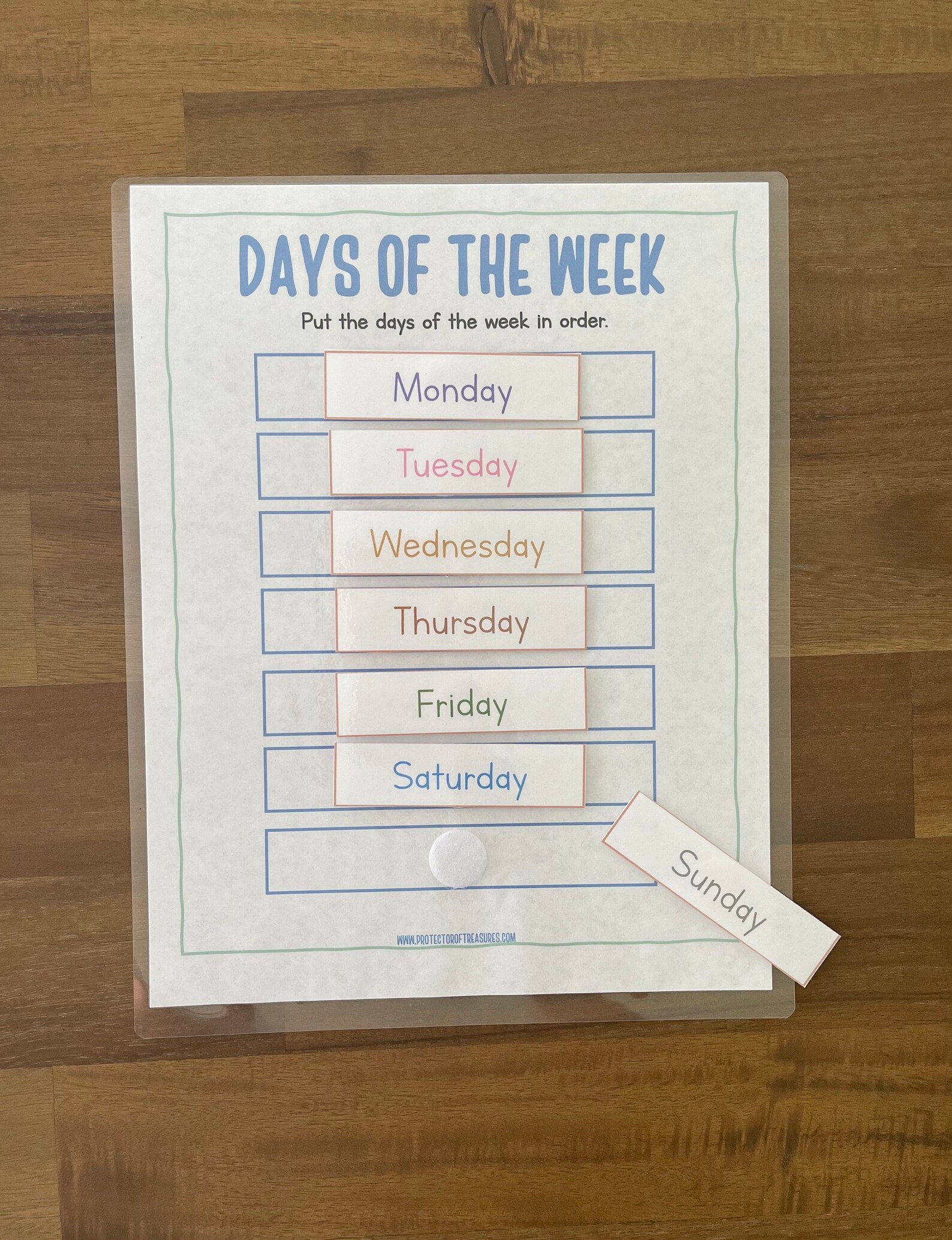 Days of the Week in Order Learning Activity / Preschool | Etsy