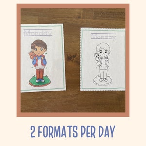 Days of the Week Tracing Flashcards and Task Cards / Preschool ...