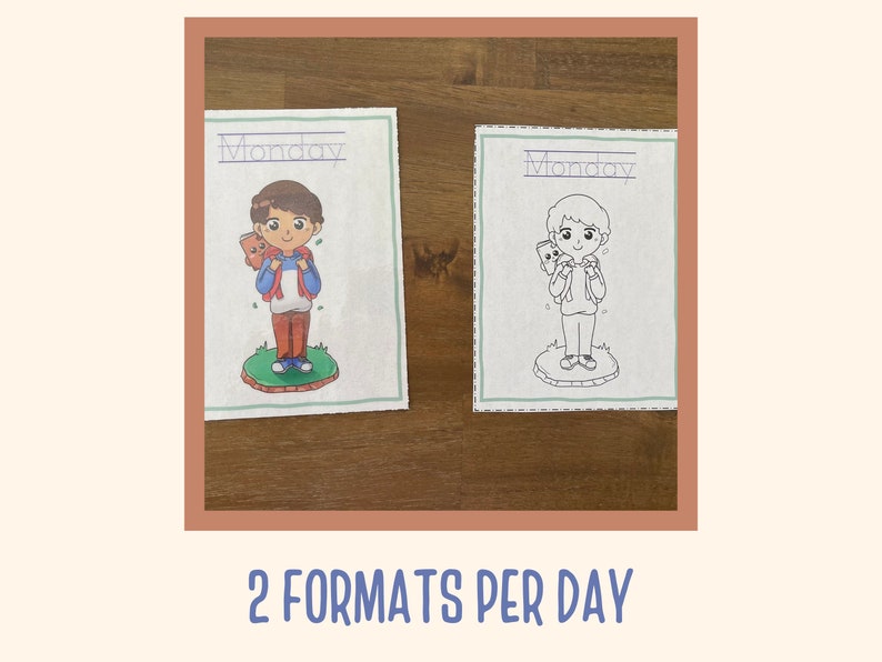 Days of the Week Tracing Flashcards and Task Cards / Preschool ...