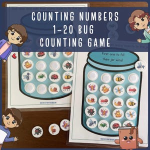 Counting Numbers 1-20 Bugs Math Printable Game / Preschool Printables ...