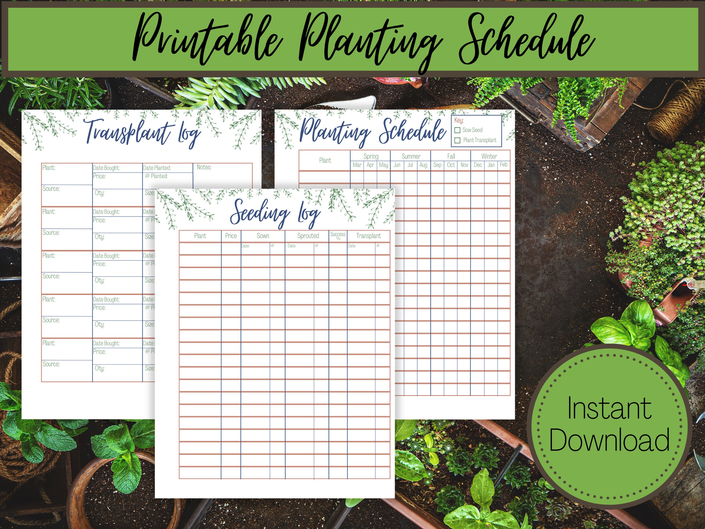 Printable Planting Schedule Planting Log Seed Starting Log - Etsy Canada