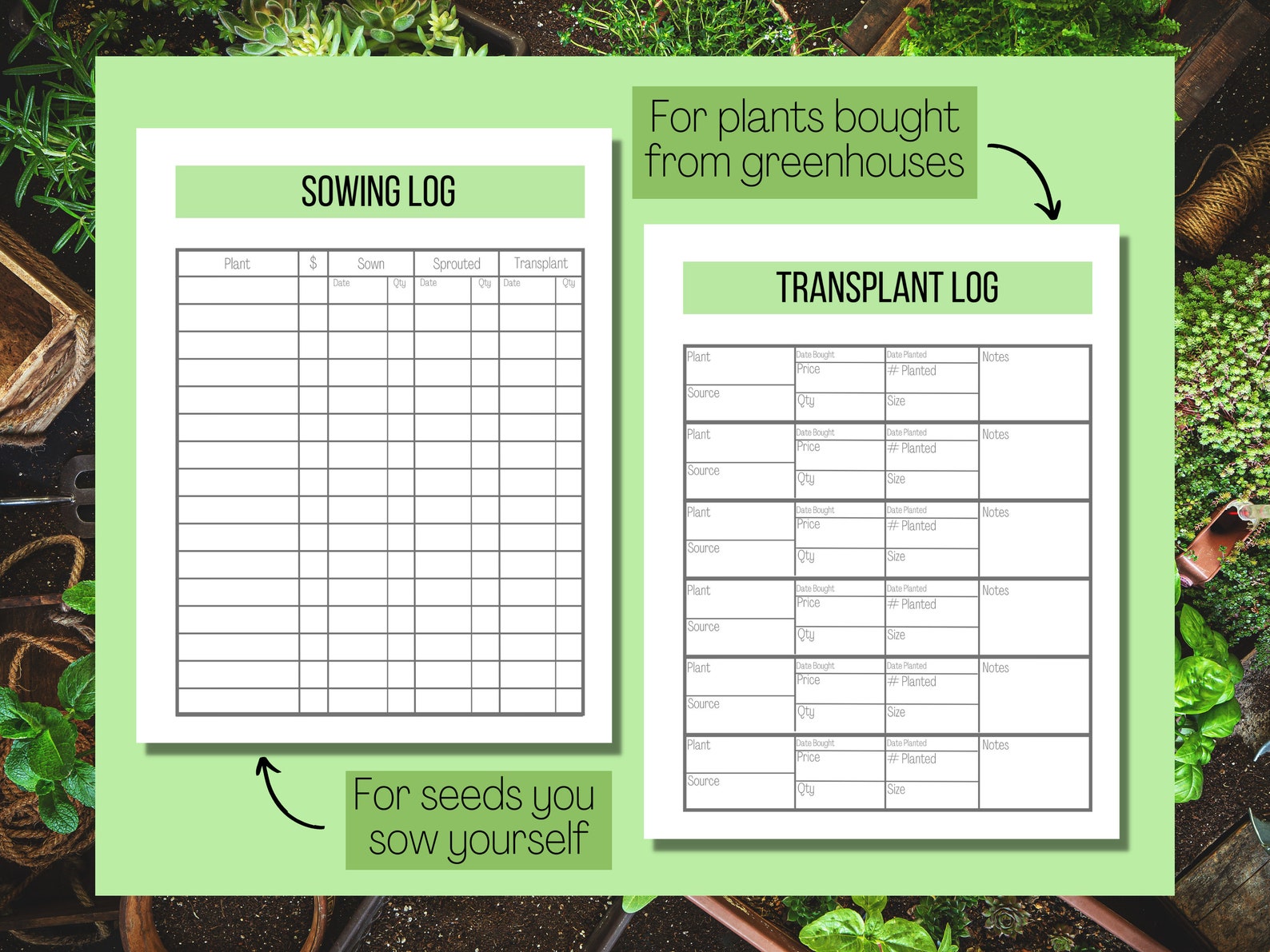 Printable Planting Schedule Planting Log Seed Starting Log - Etsy