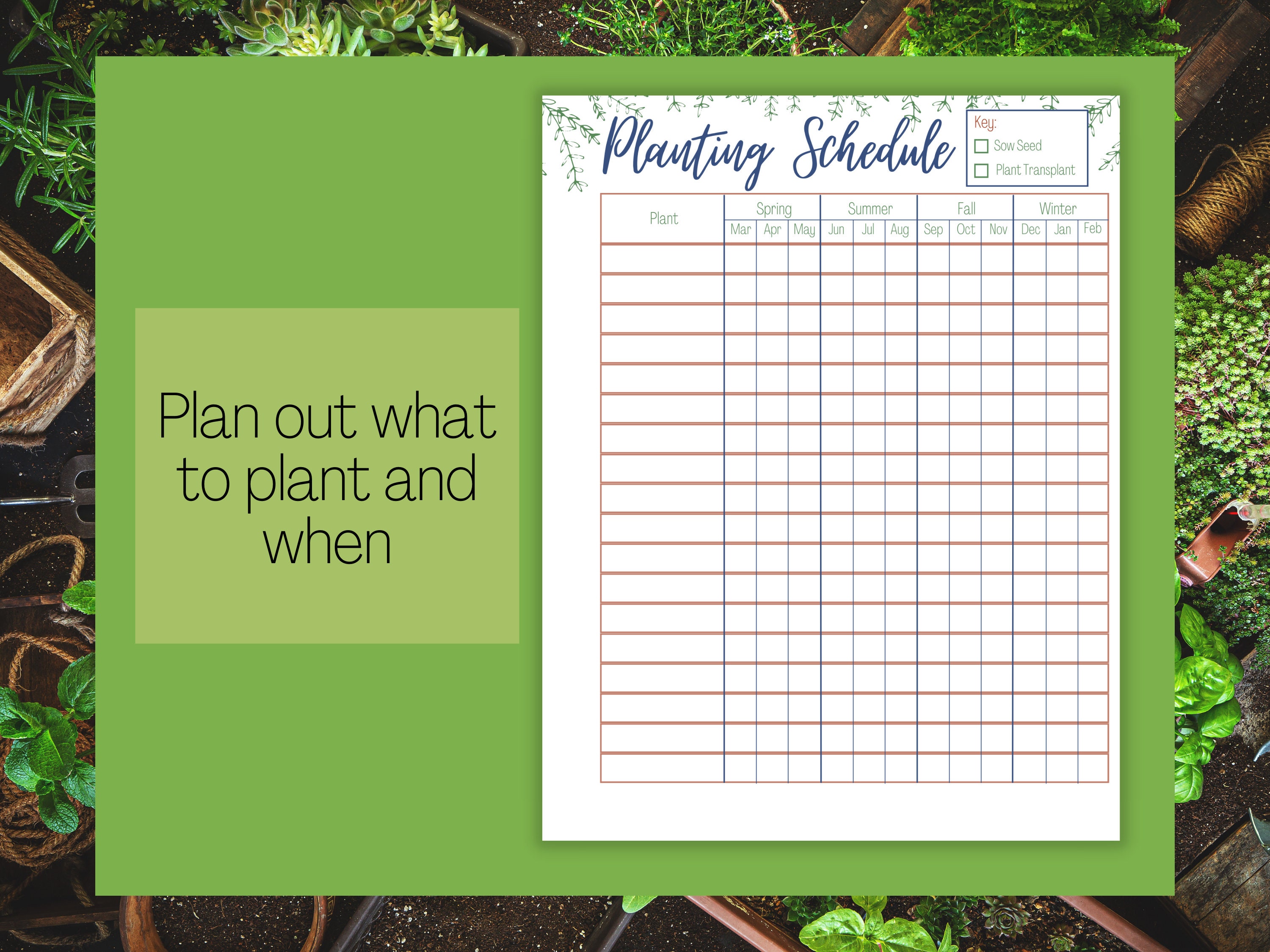 Printable Planting Schedule Planting Log Seed Starting Log - Etsy Canada
