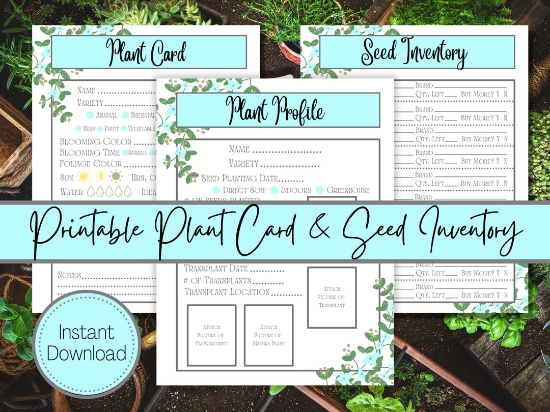 Printable Plant Card, Printable Plant Profile, Seed Inventory Printable ...
