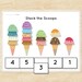 Ice Cream Scoops Counting Numbers 1-5 Stacking Learning to | Etsy