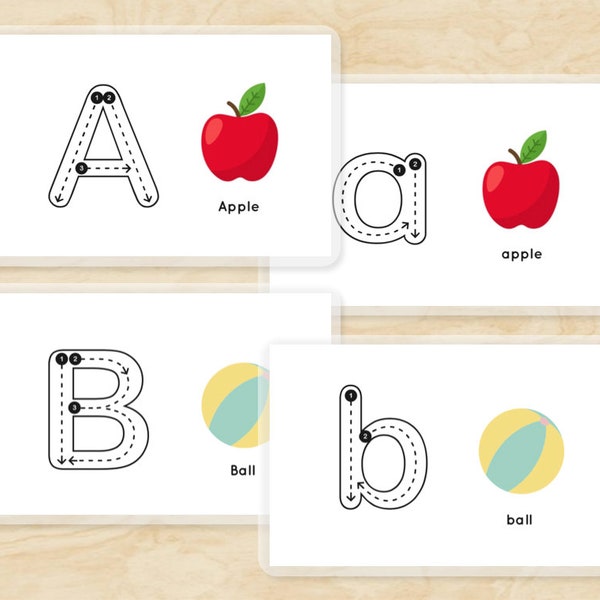 Letter Tracing Alphabet Cards - Etsy