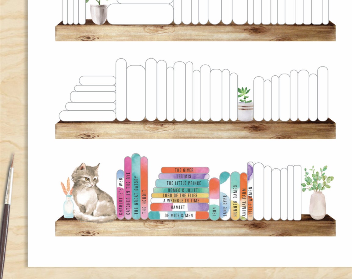 Reading Tracker 100 Books to Read Planner Bookshelf Log | Etsy