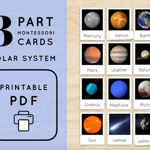 Solar System Printable Worksheet Matching Montessori Solar System 3 ...