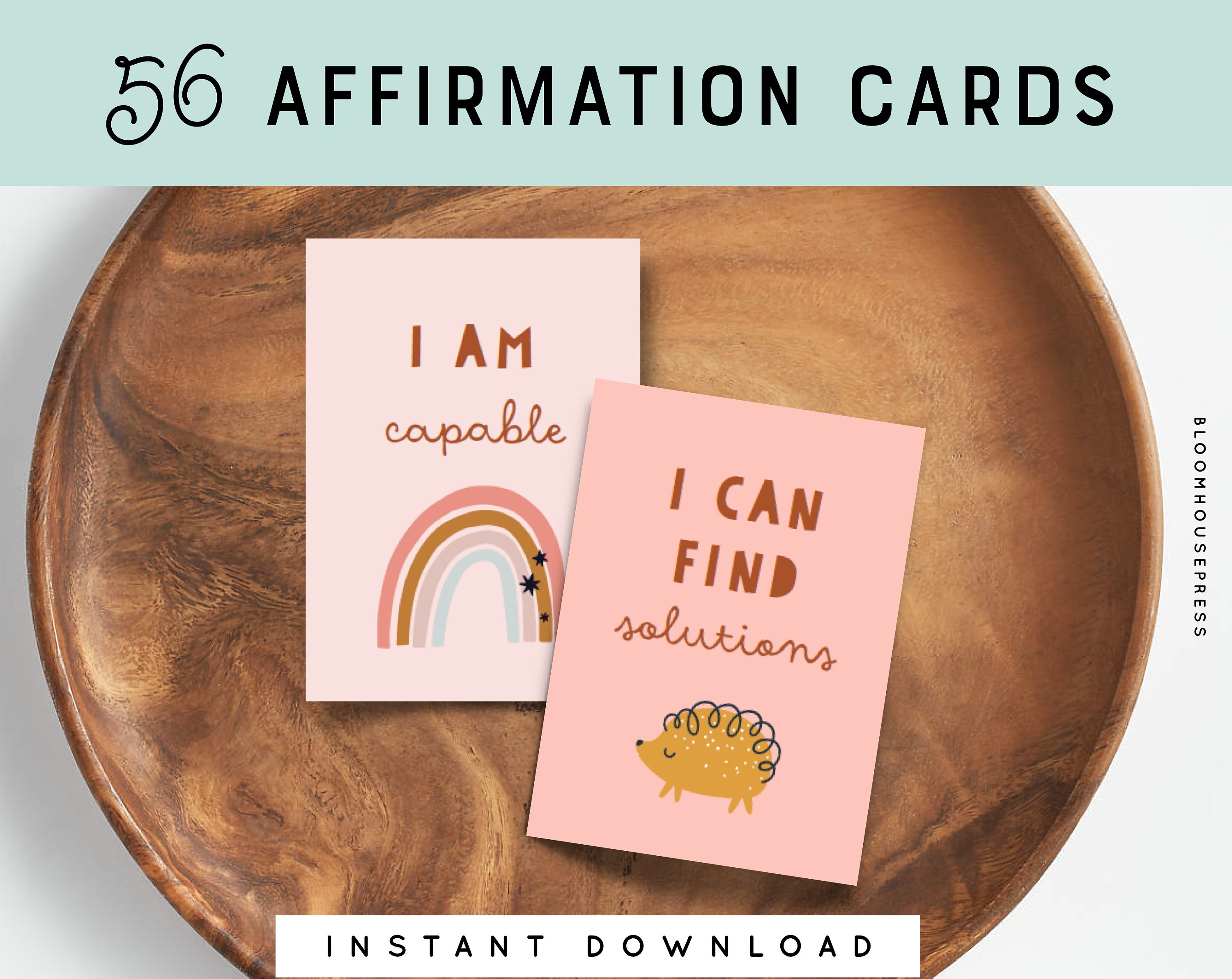 56 Positive Affirmation Cards for Kids Toddlers Printable | Etsy