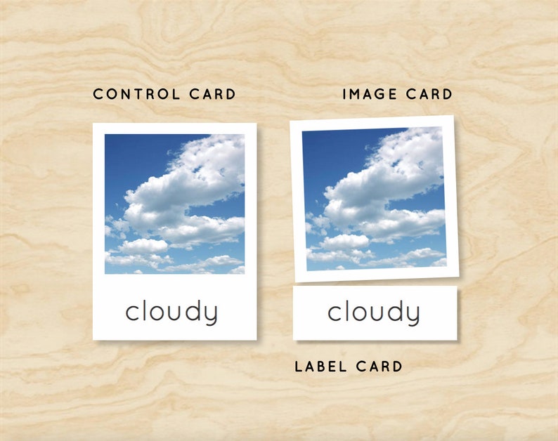 Montessori Weather 3 Part Cards Vocabulary Nomenclature 12 - Etsy