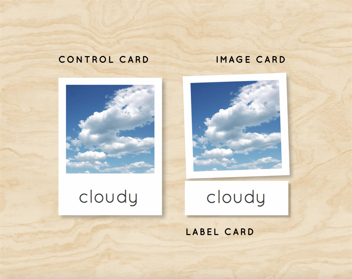 Montessori Weather 3 Part Cards Vocabulary Nomenclature 12 - Etsy