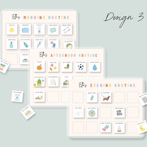 Daily Visual Routine Chart With Cards Morning Afternoon Evening ...