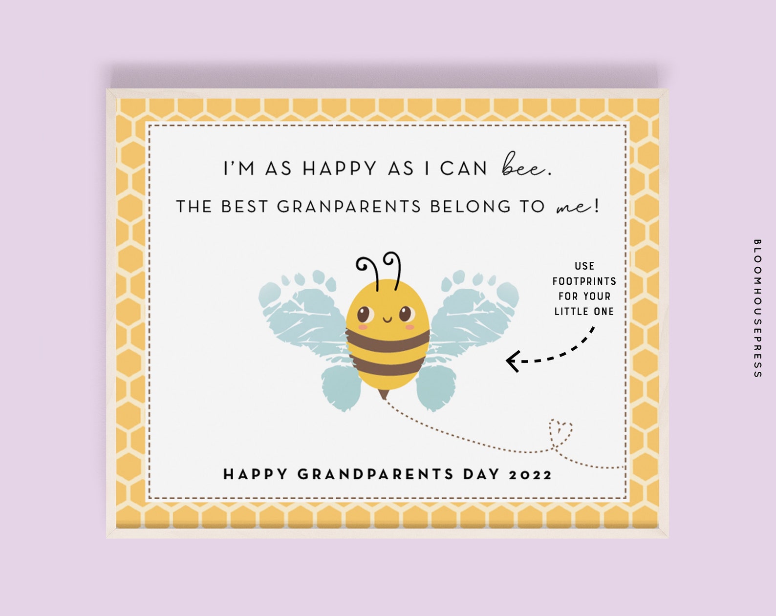 Kids Handprint Art Bee Footprint Art Gift for Dad Mom Aunt - Etsy