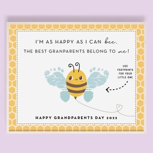 Kids Handprint Art Bee Footprint Art Gift for Dad Mom Aunt Uncle ...