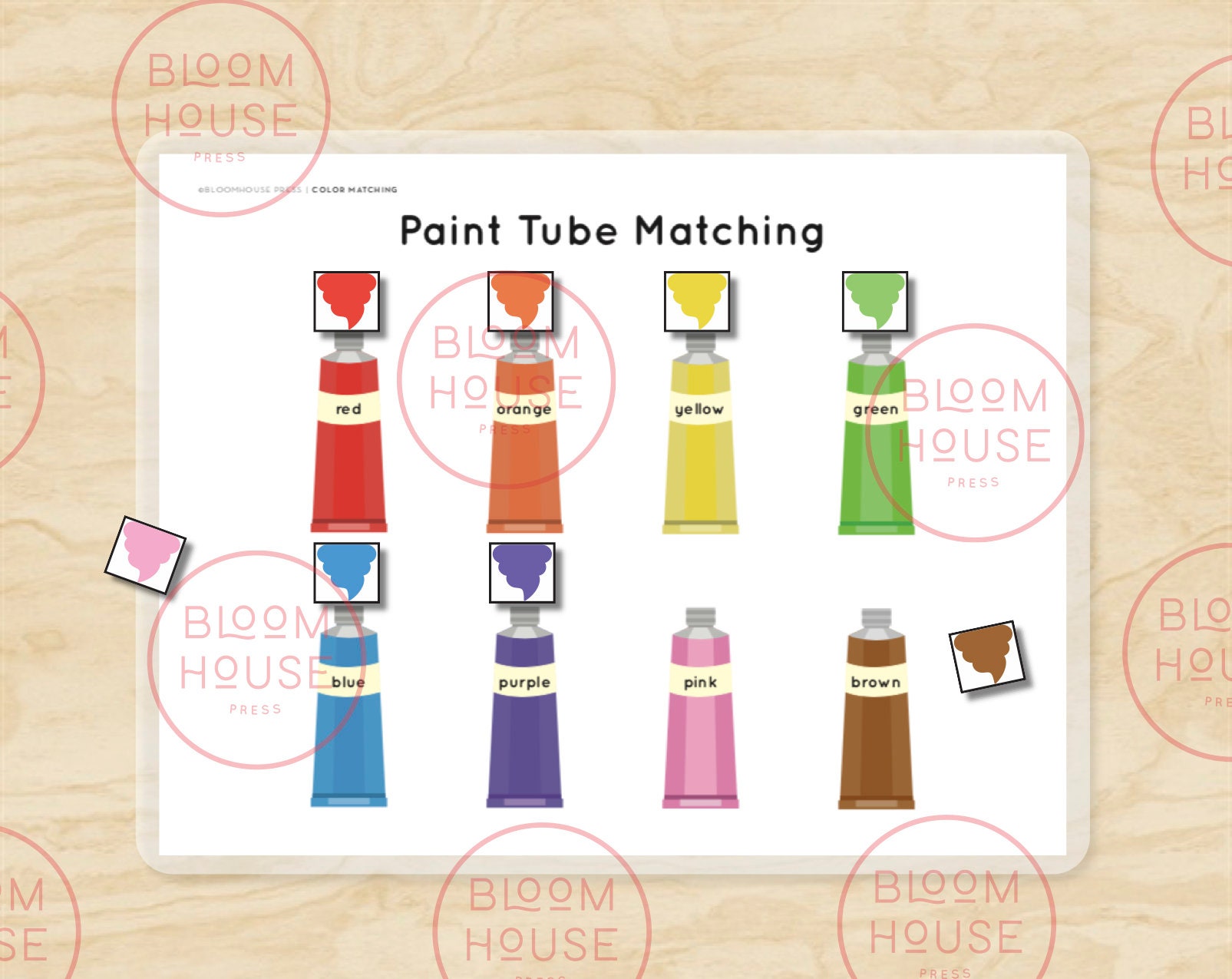 Toddler Color Matching Worksheets Flashcards Learning Binder | Etsy