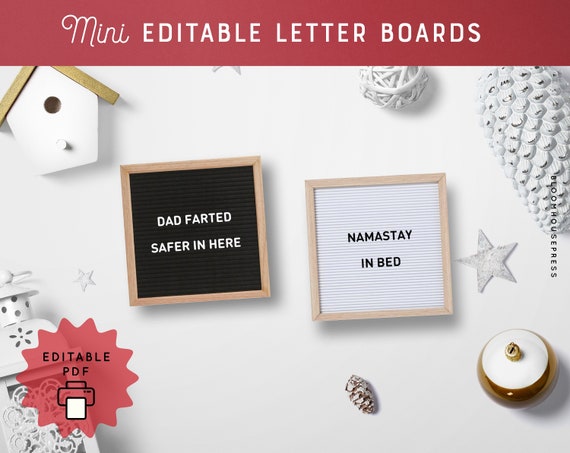 Mini Letter Board Printable Editable White & Black Mini Signs - Etsy