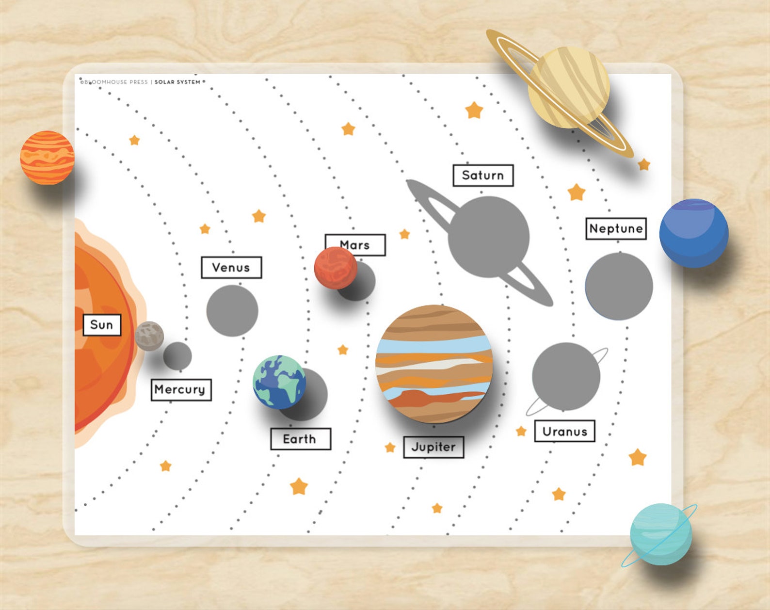 Solar System Printable Worksheet Matching Busy Binder Pages - Etsy Ireland
