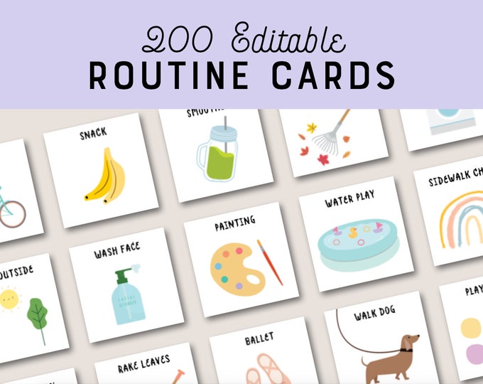 Editable Daily Visual Routine Cards Schedule for Kids Toddlers ...