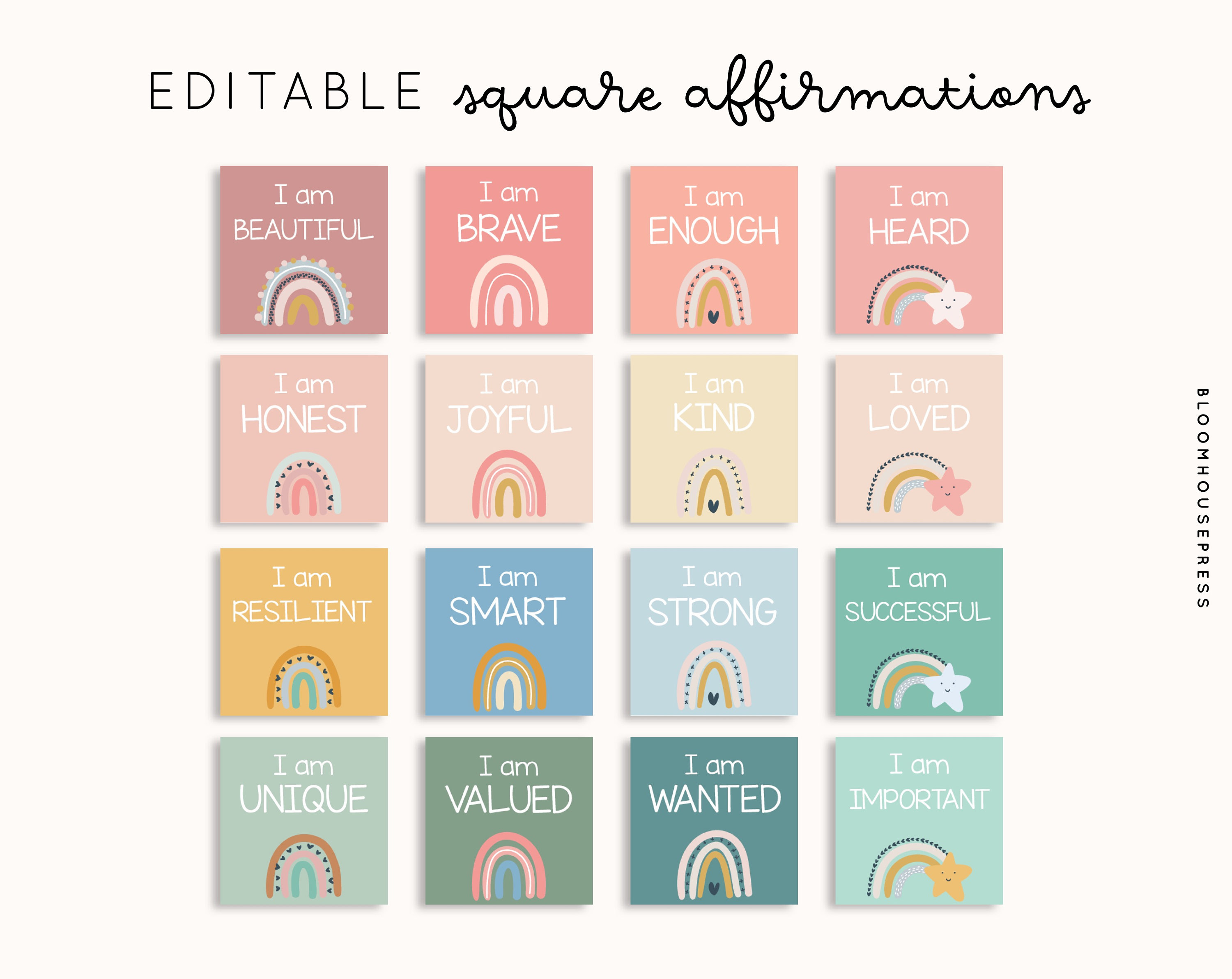 Editable Affirmation Station Mirror Display for Kids Toddlers - Etsy Canada