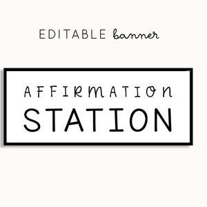 Editable Affirmation Station Mirror Display for Kids Toddlers Printable ...