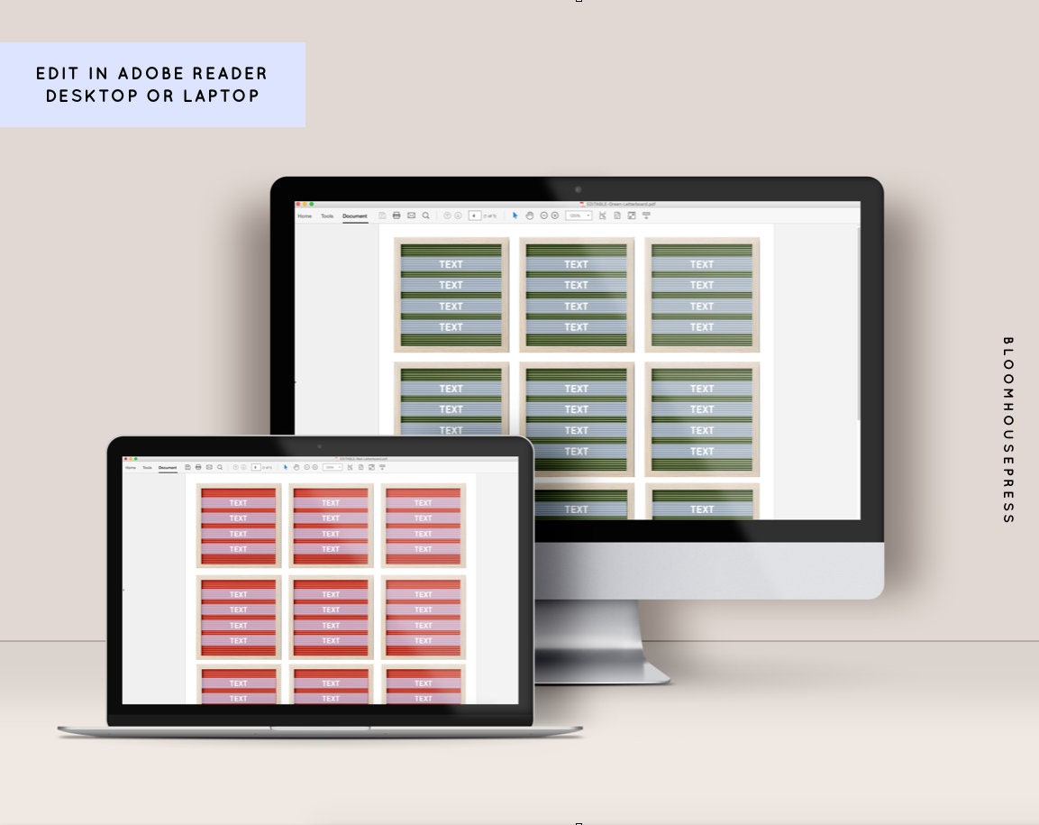 Mini Letter Board Printable Editable Red & Green Mini Signs - Etsy UK